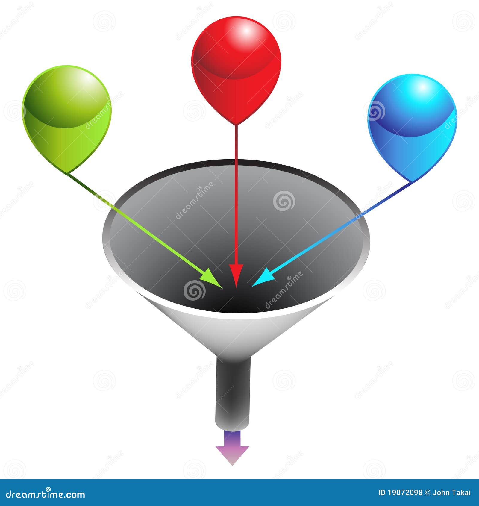 Dreistufiges Trichter-Diagramm Vektor Abbildung - Illustration von ...