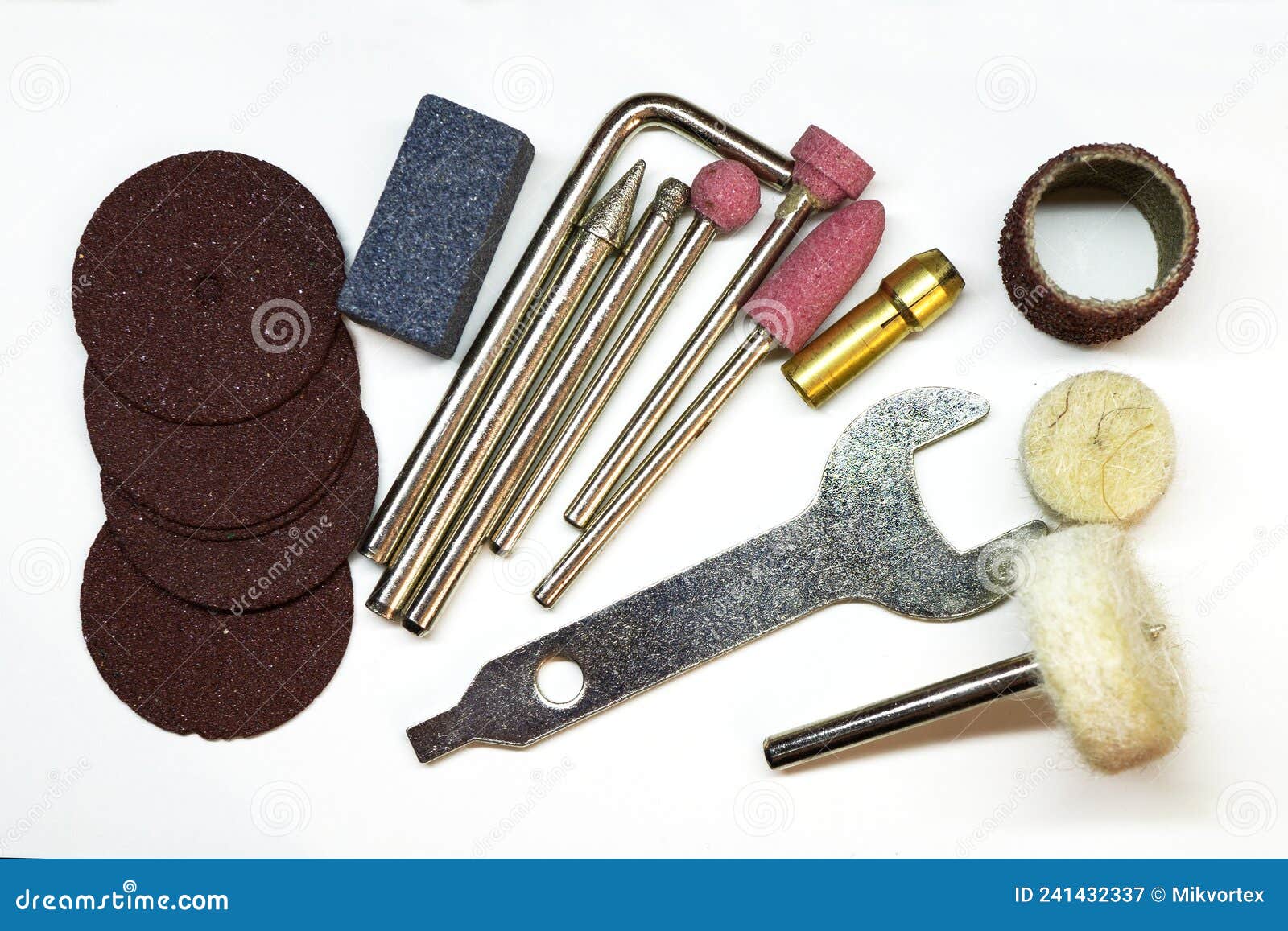 Dremel Heads tool set box stock image. Image of objects - 241432337