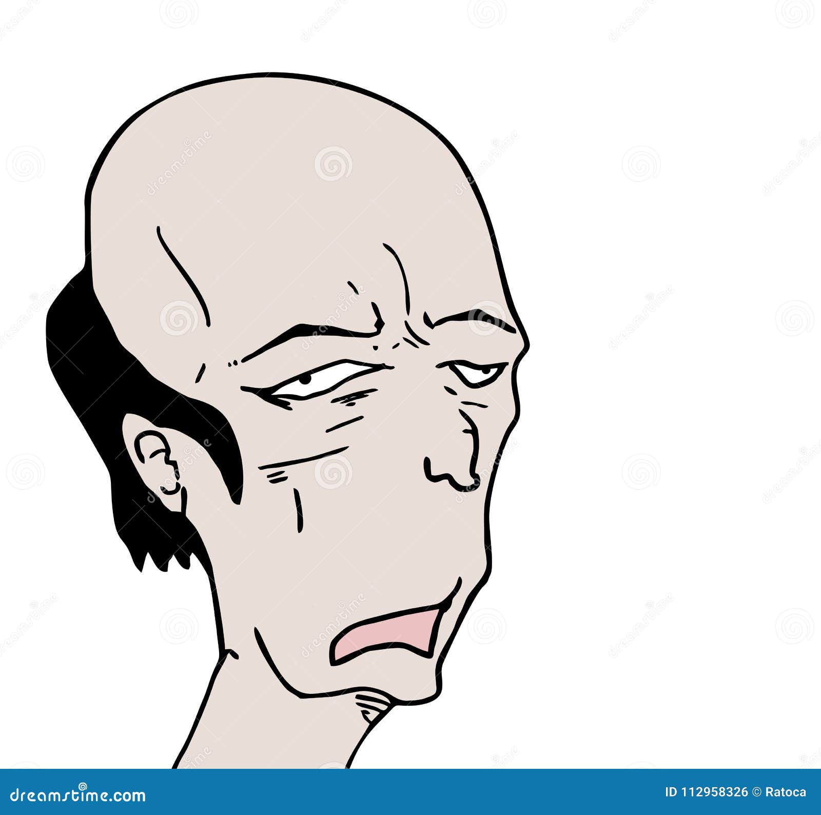 Drenaje Calvo Feo Del Hombre Ilustración del Vector - Ilustración de ...