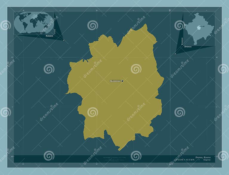 Drenas, Kosovo. Solid. Labelled Points of Cities Stock Illustration ...