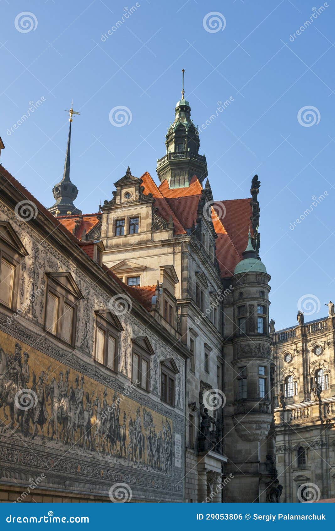 Dresden Castle and Procession of Princes, Germany Stock Photo - Image ...