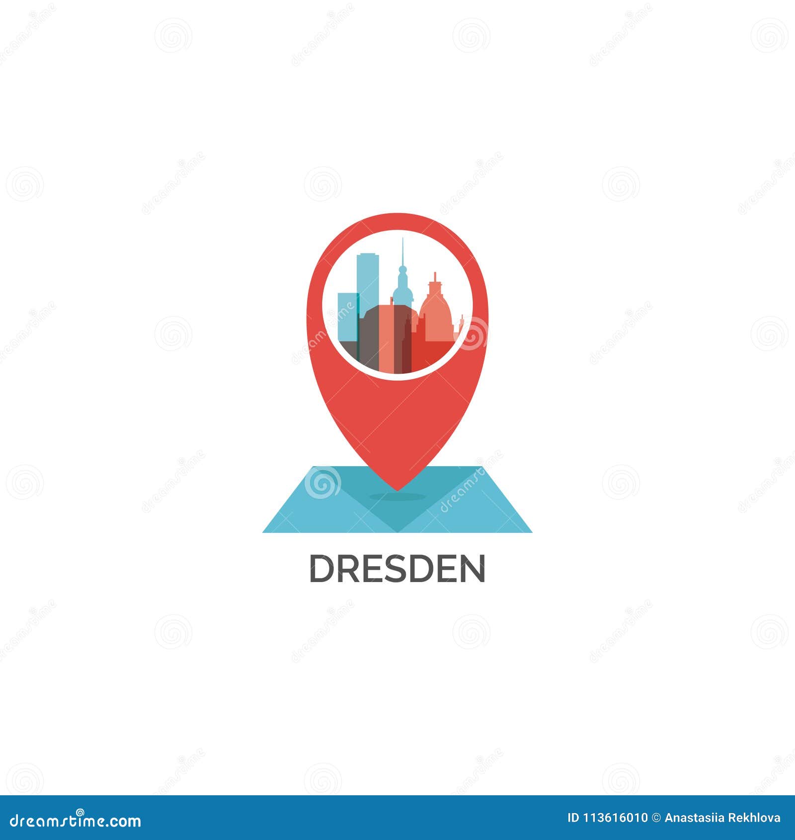 Dresden City Cool Skyline Logo Illustration Stock Vector - Illustration ...