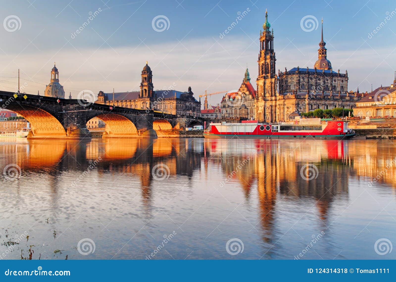 Dresden - Elbe, Germany stock photo. Image of sunrise - 124314318