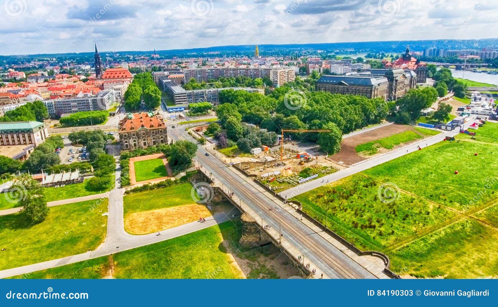 Dresden, Germany. Aerial View of City Skyline Stock Image - Image of ...