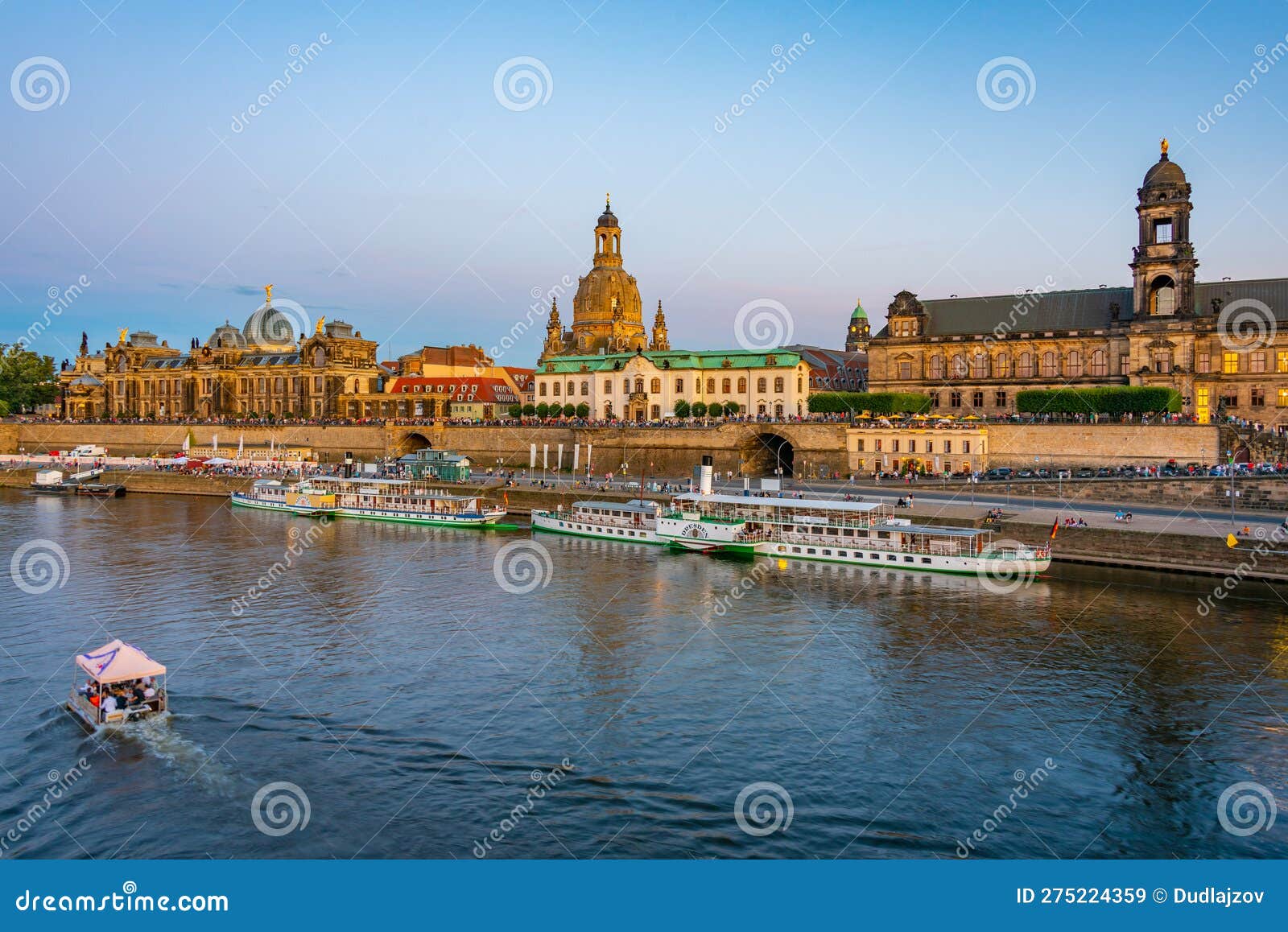 Dresden, Germany, August 6, 2022: Sunset View of Cityscape of Th ...
