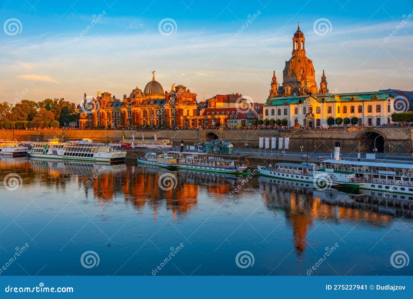Dresden, Germany, August 7, 2022: Sunset View of Cityscape of Th ...