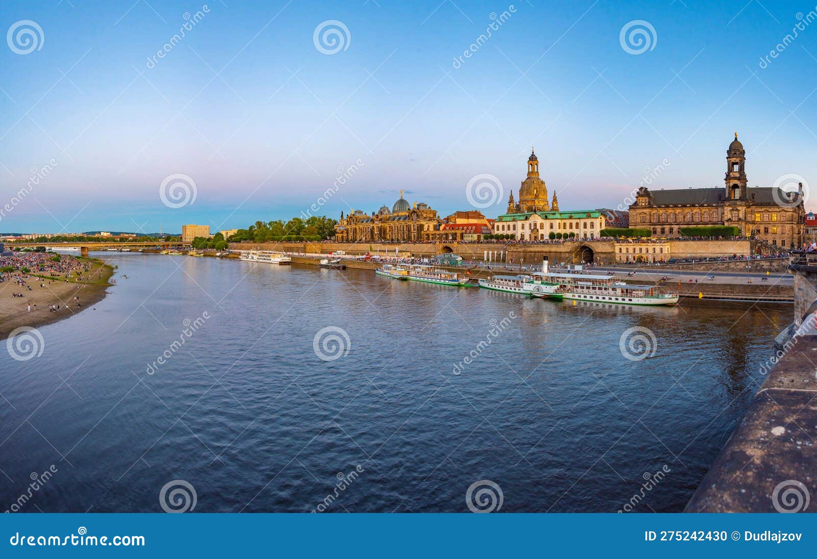 Dresden, Germany, August 6, 2022: Sunset View of Cityscape of Th ...