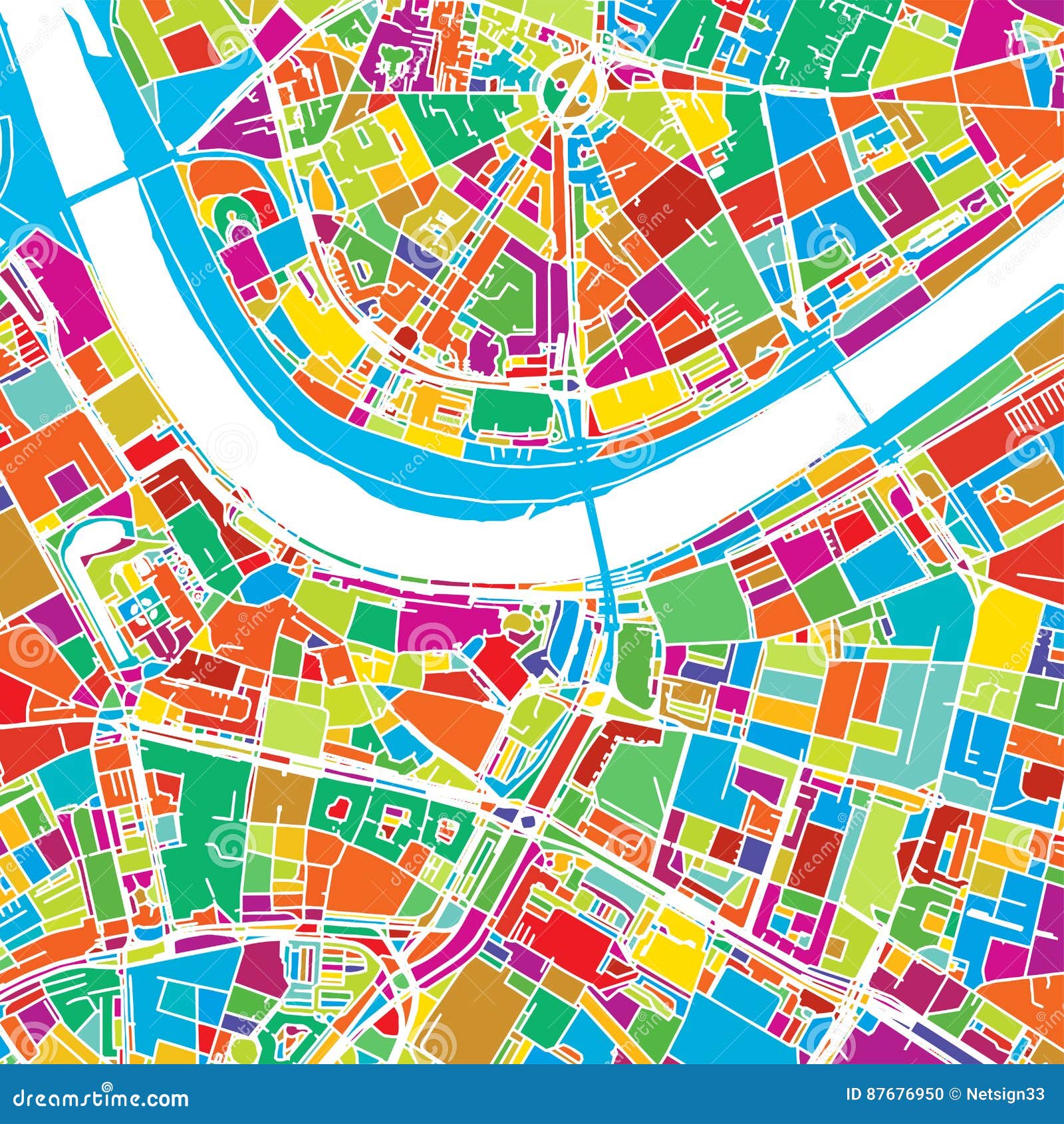 Dresden, Germany, Colorful Vector Map Stock Vector - Illustration of ...