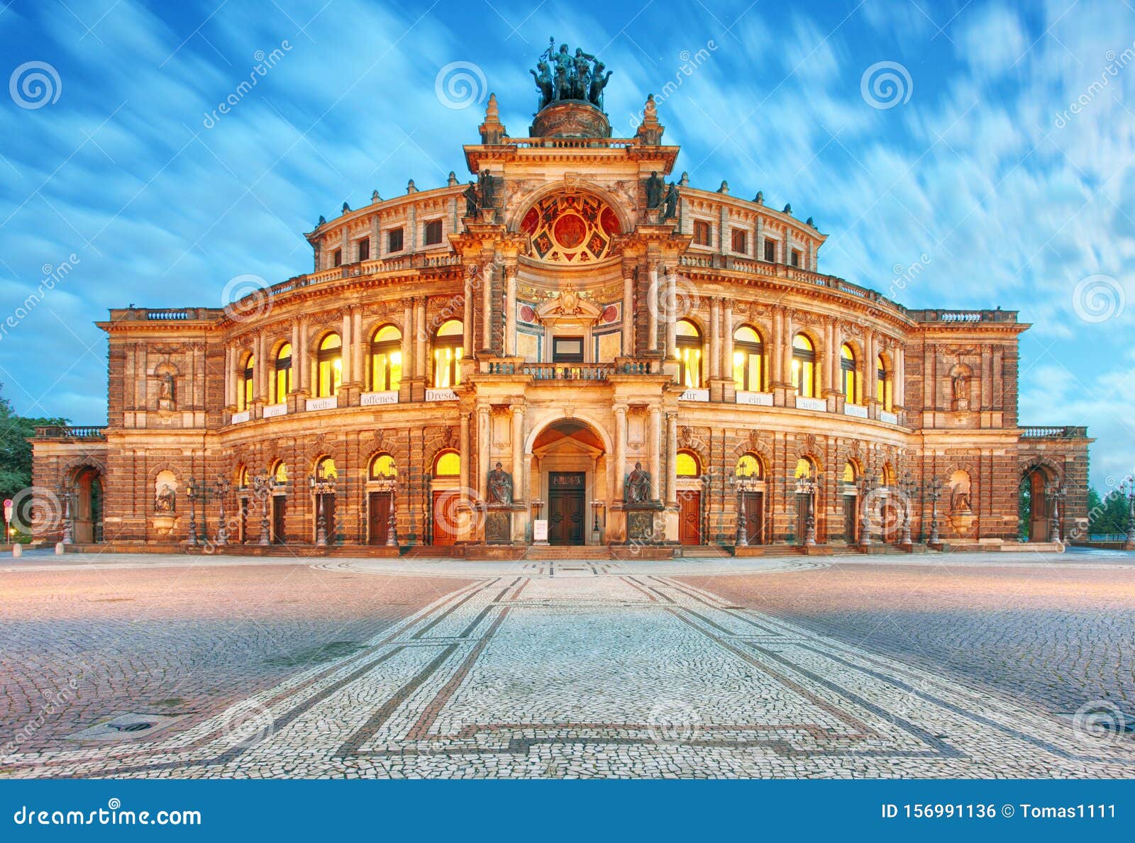 Dresden - Germany - Semper Opera in the Night Stock Photo - Image of ...