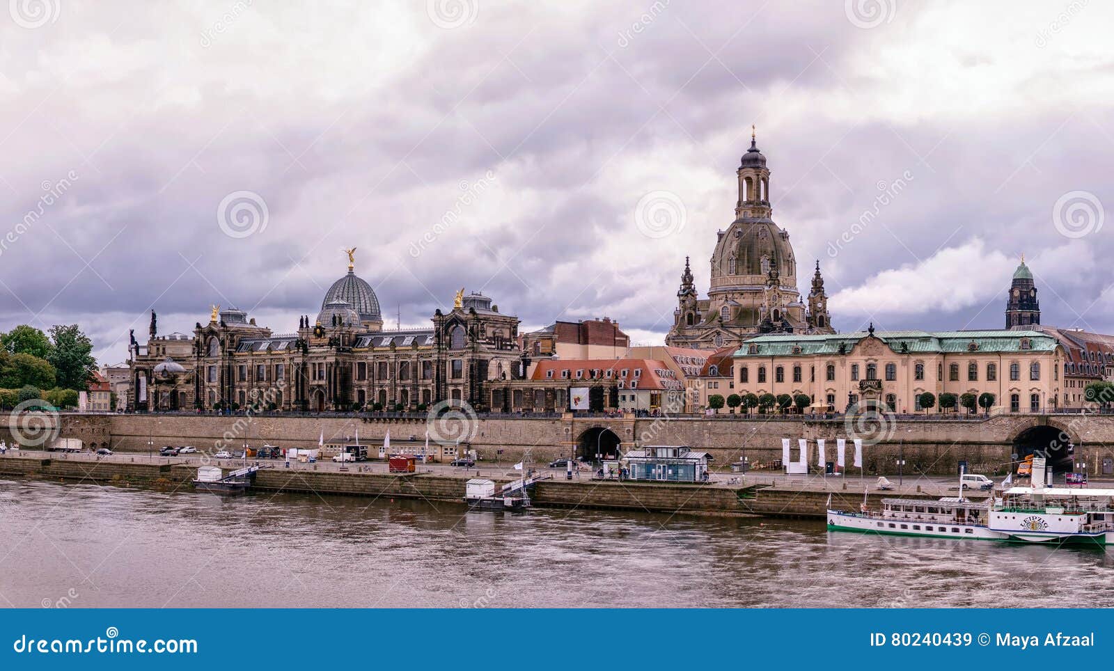 Dresden. Image of Dresden, Germany with Elbe River in the Foreground ...