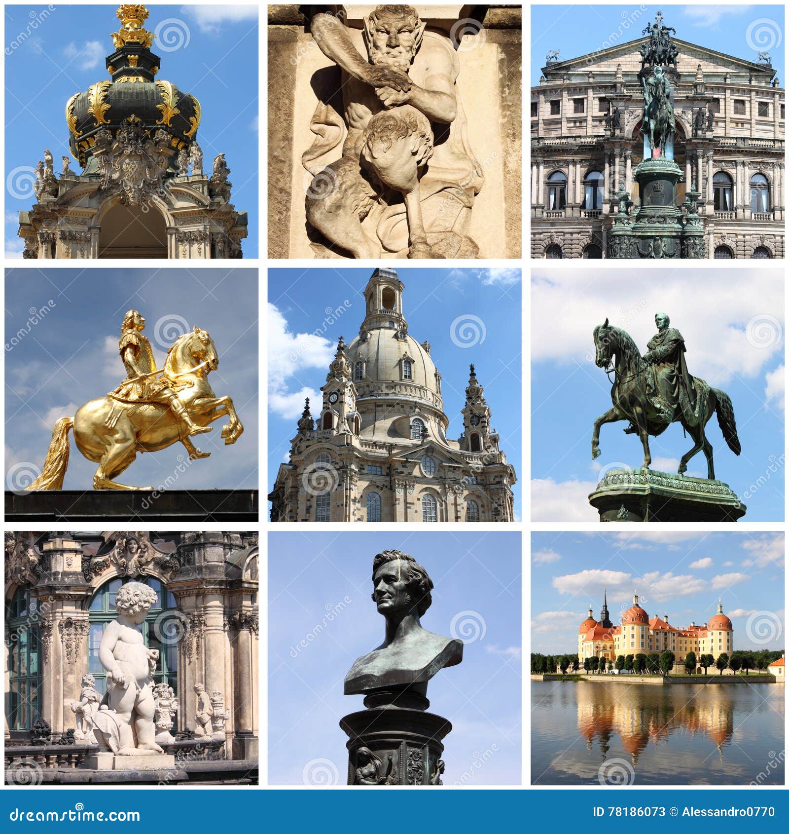 Dresden landmarks collage stock image. Image of cinderella - 78186073