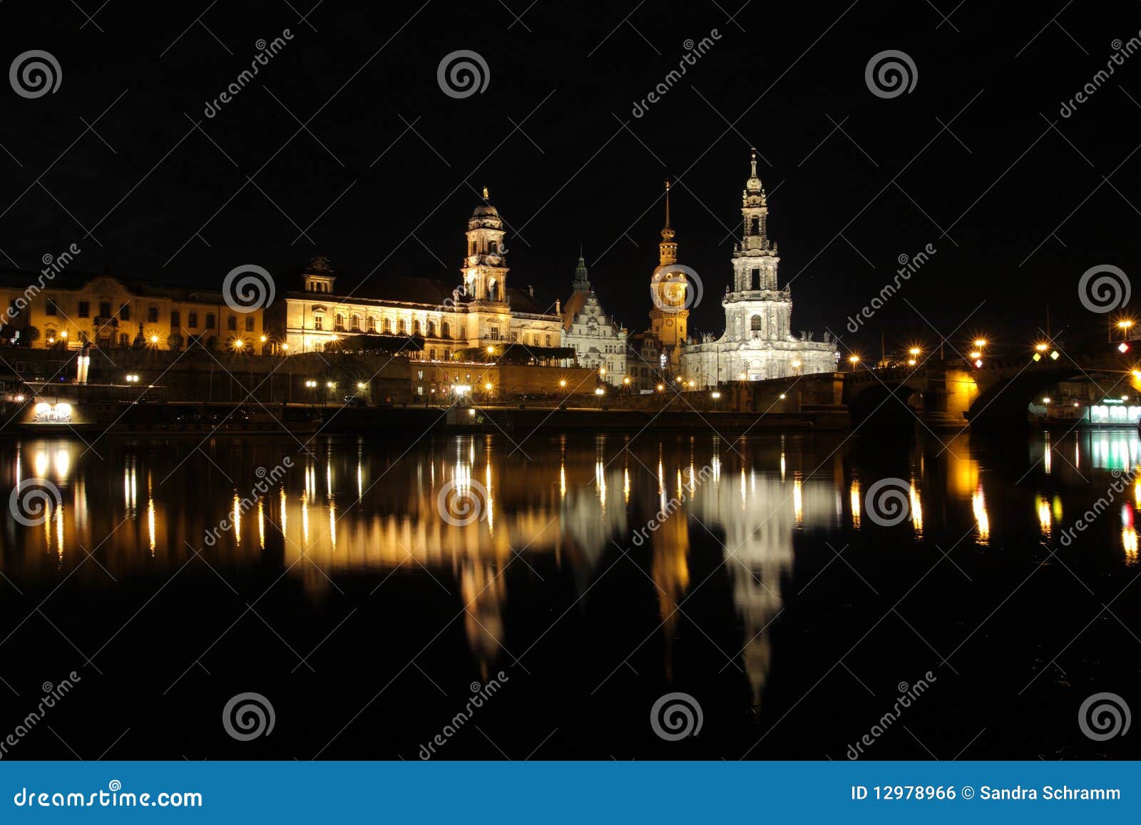 Dresden at night stock photo. Image of dresden, semper - 12978966
