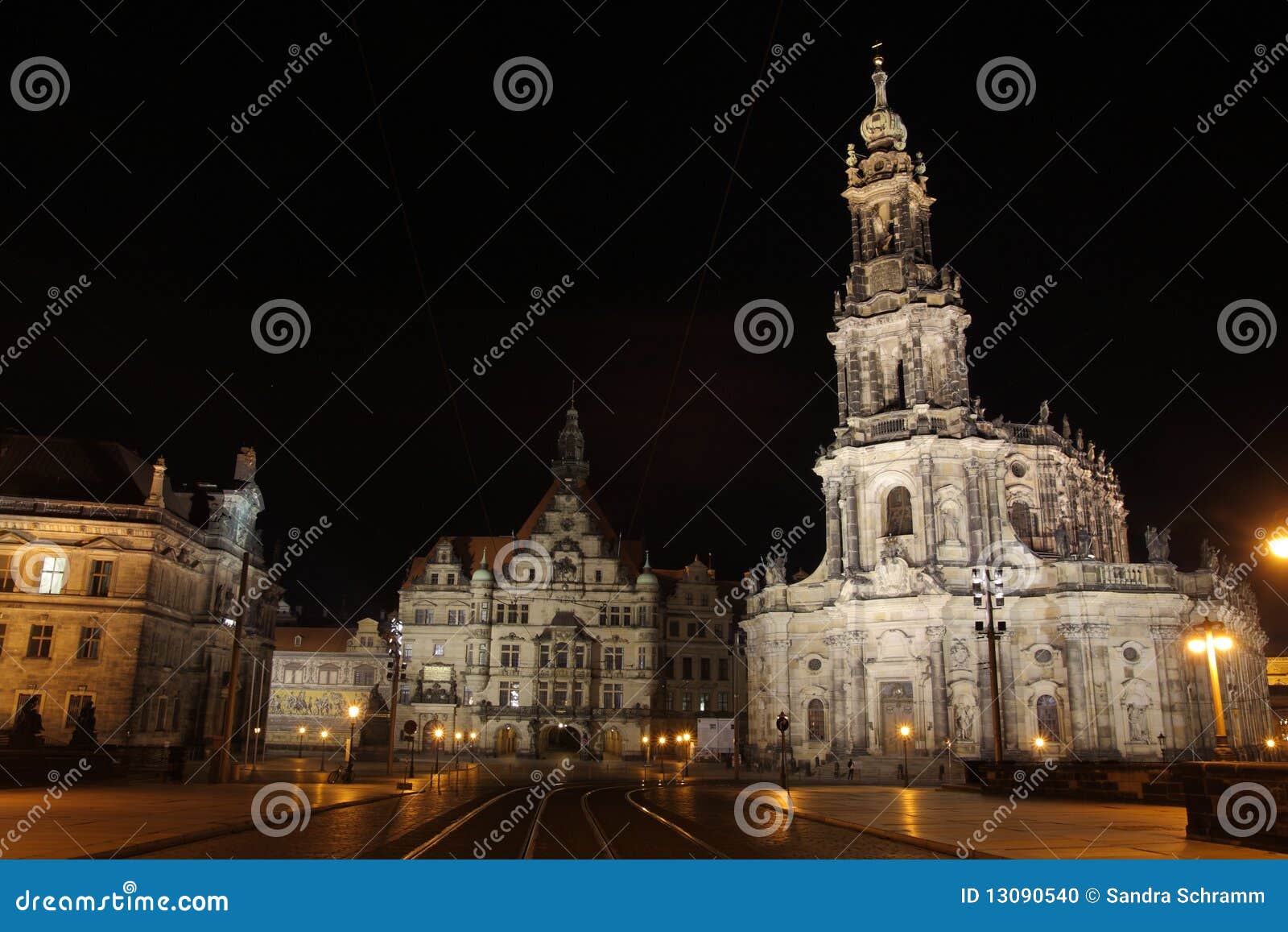Dresden at night stock photo. Image of travel, building - 13090540