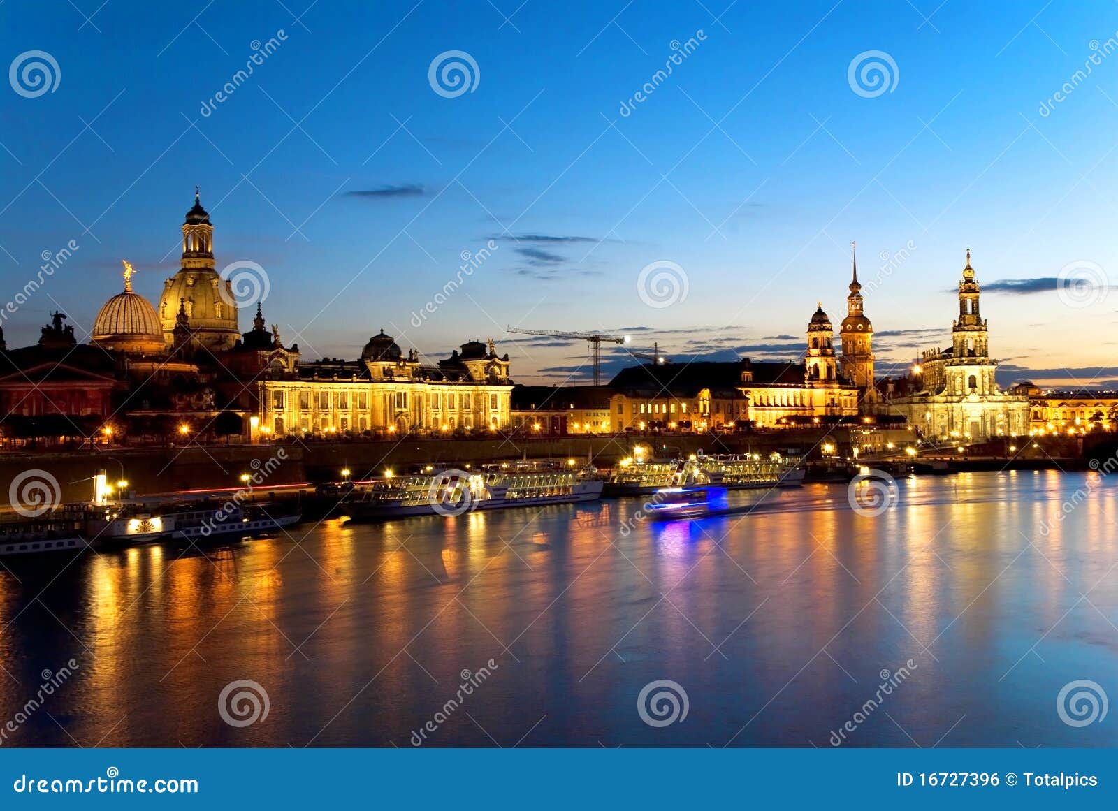 Dresden night stock photo. Image of landmark, semper - 16727396