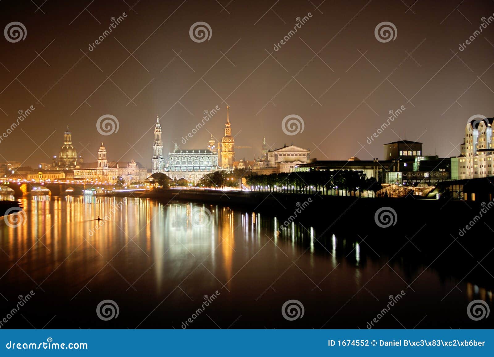 Dresden Night stock photo. Image of elbe, late, colorful - 1674552