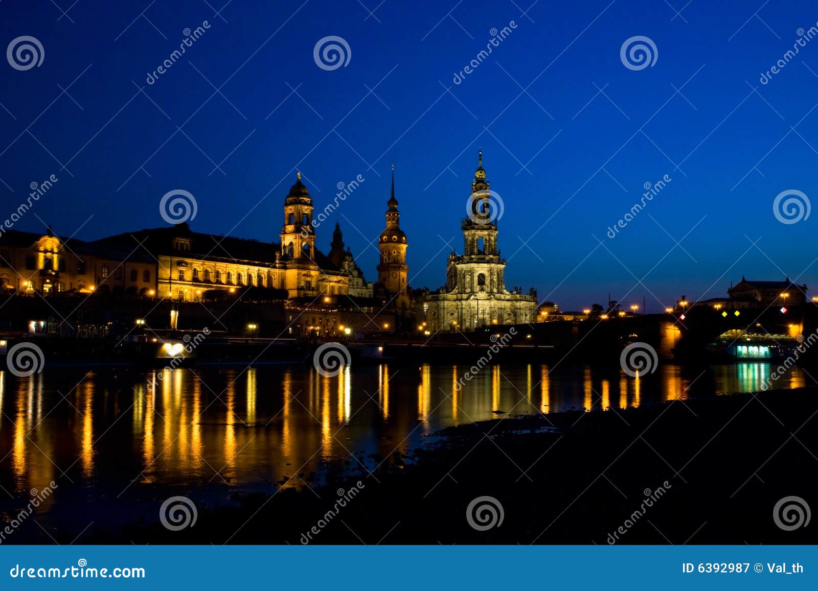 Dresden at night 4 stock image. Image of culture, night - 6392987