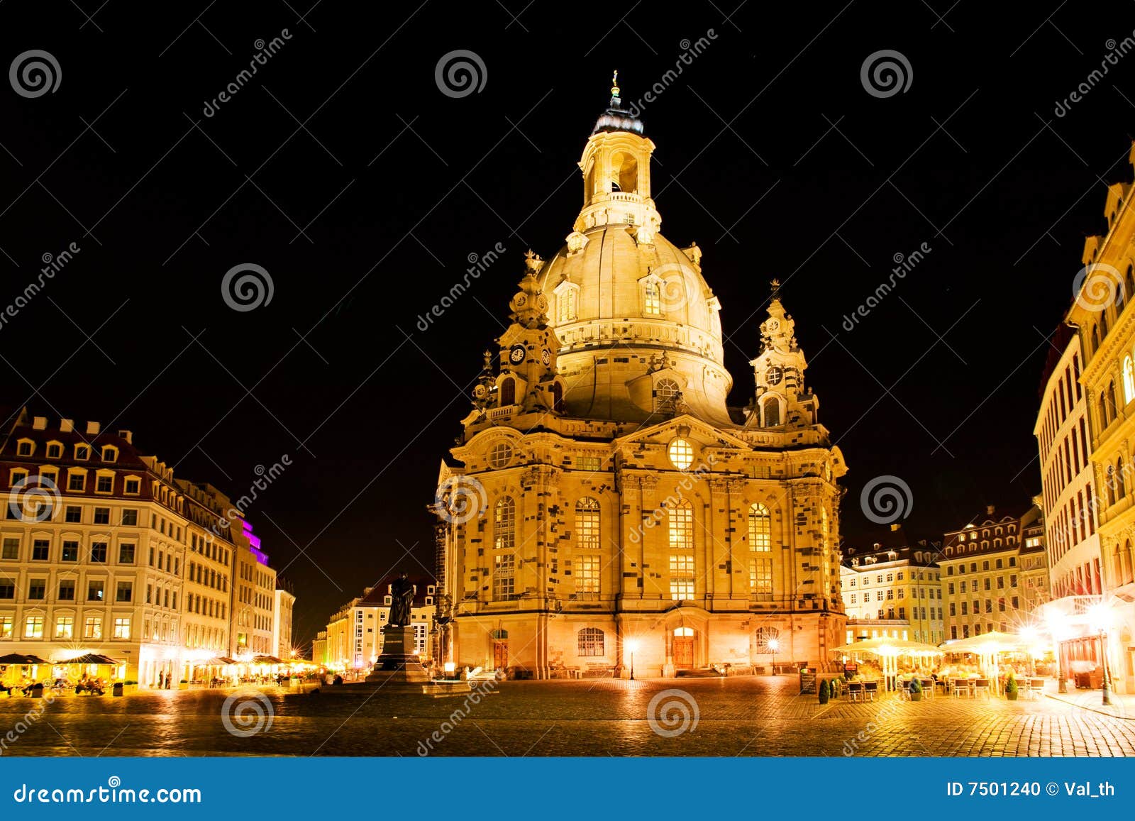 Dresden at night stock photo. Image of lamp, travel, culture - 7501240