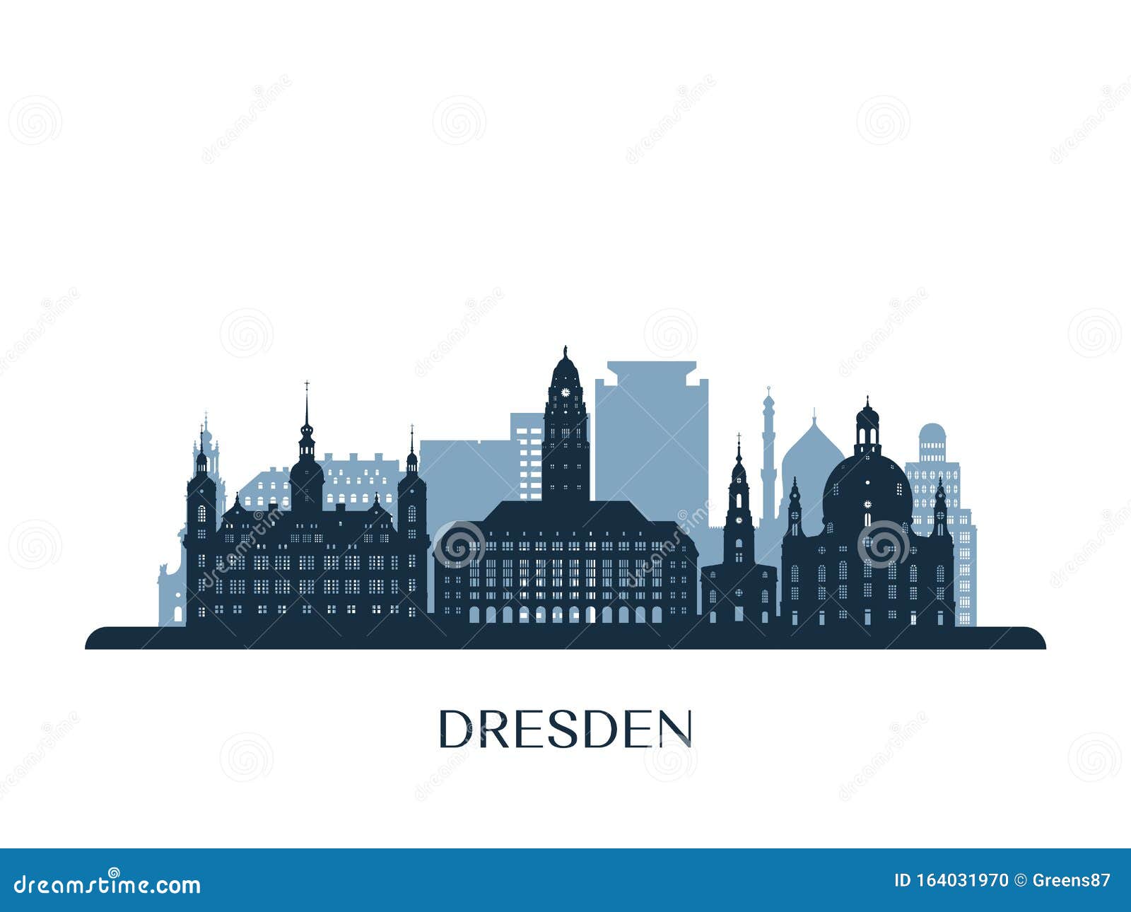 Dresden Skyline And Landmarks Silhouette Cartoon Vector | CartoonDealer ...