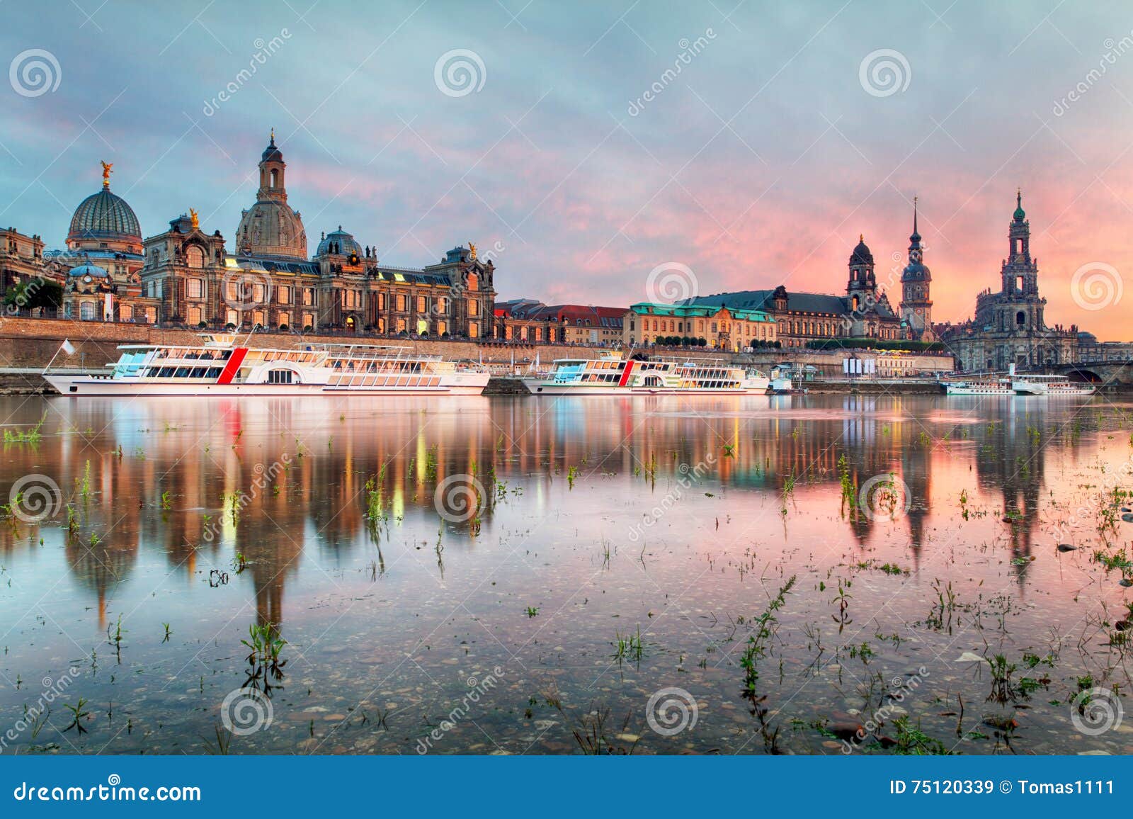 Dresden at sunset, Germany stock image. Image of famous - 75120339