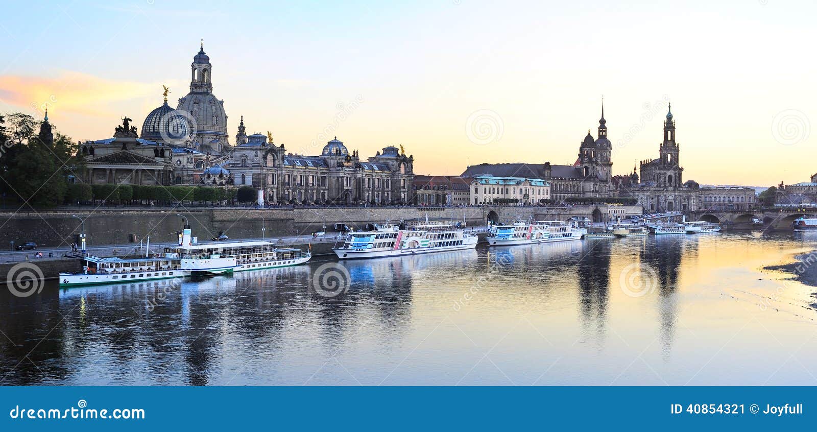 Dresden at sunset stock image. Image of frauenkirche - 40854321
