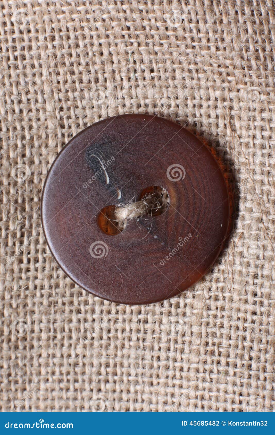 Dress Button at Recycled Hessian Sack Stock Photo - Image of fiber ...