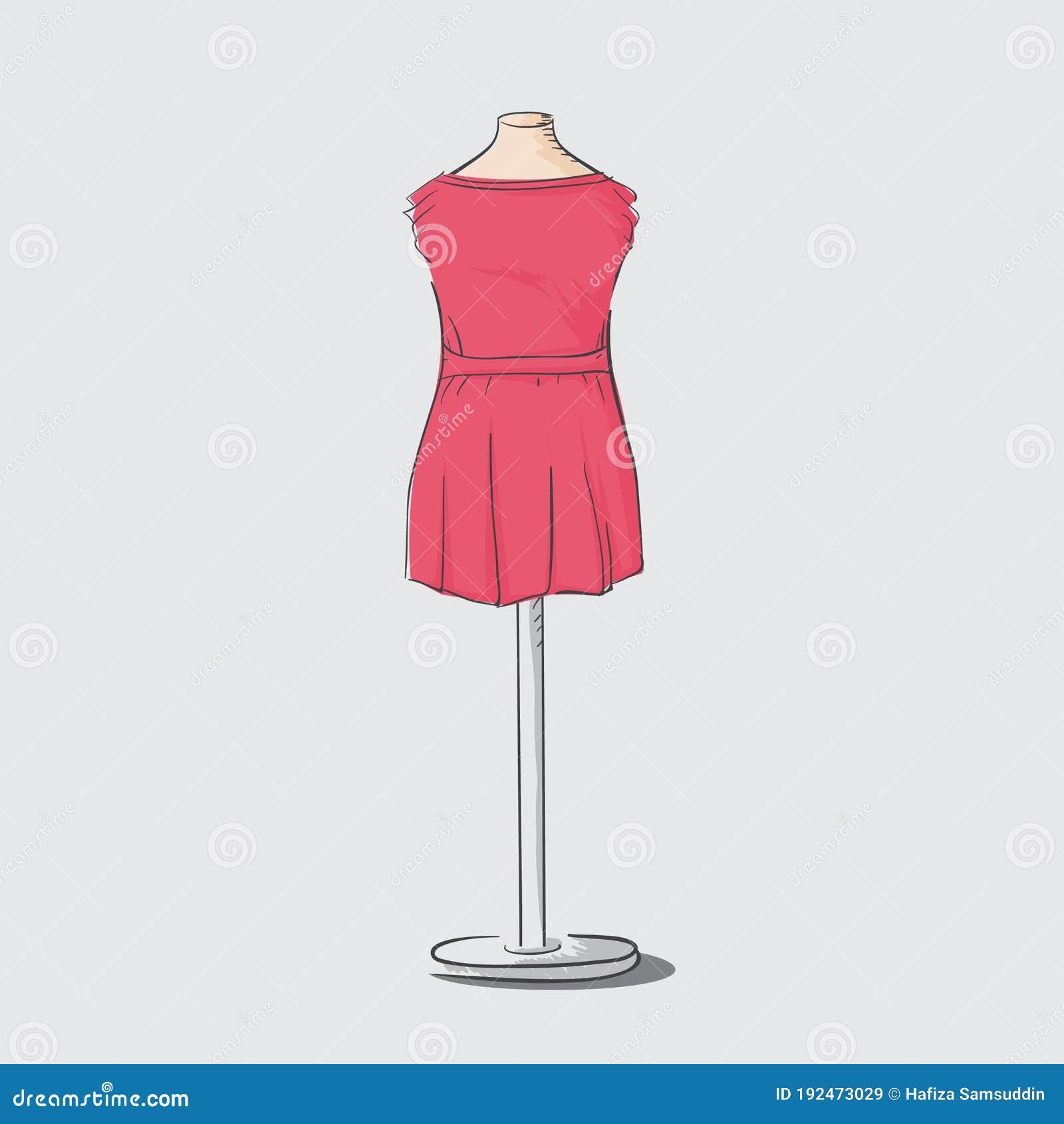 Dress on Clothing Stand. Vector Illustration Decorative Design Stock ...