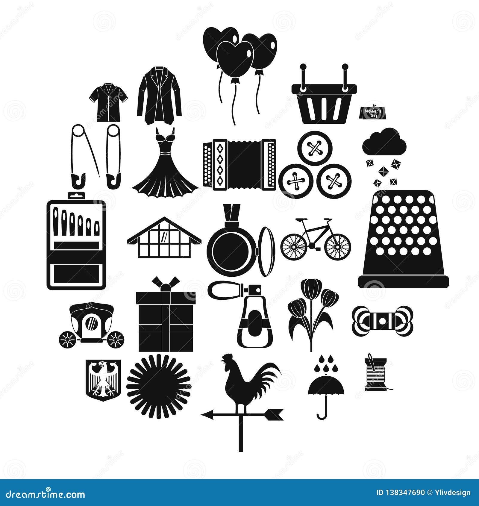 Dress Code Icons Set, Simple Style Stock Vector - Illustration of ...