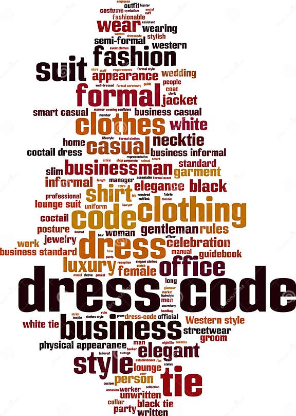 Dress code word cloud stock vector. Illustration of unwritten - 160141854