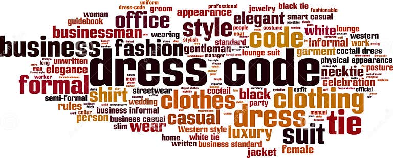 Dress code word cloud stock vector. Illustration of informal - 260726771