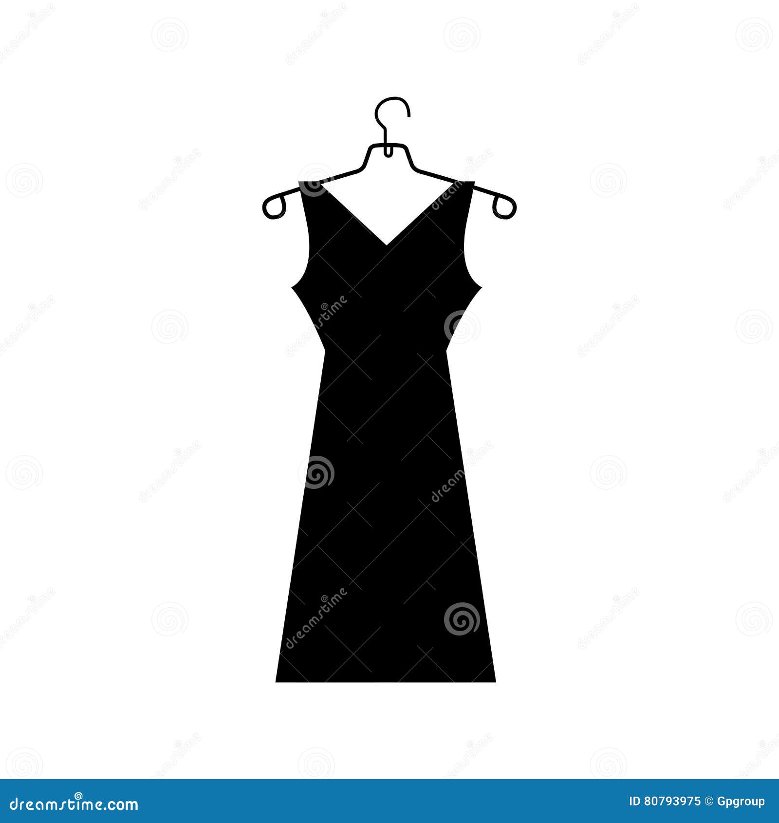 Dress and Hanger Icon Image Stock Vector - Illustration of boutique ...
