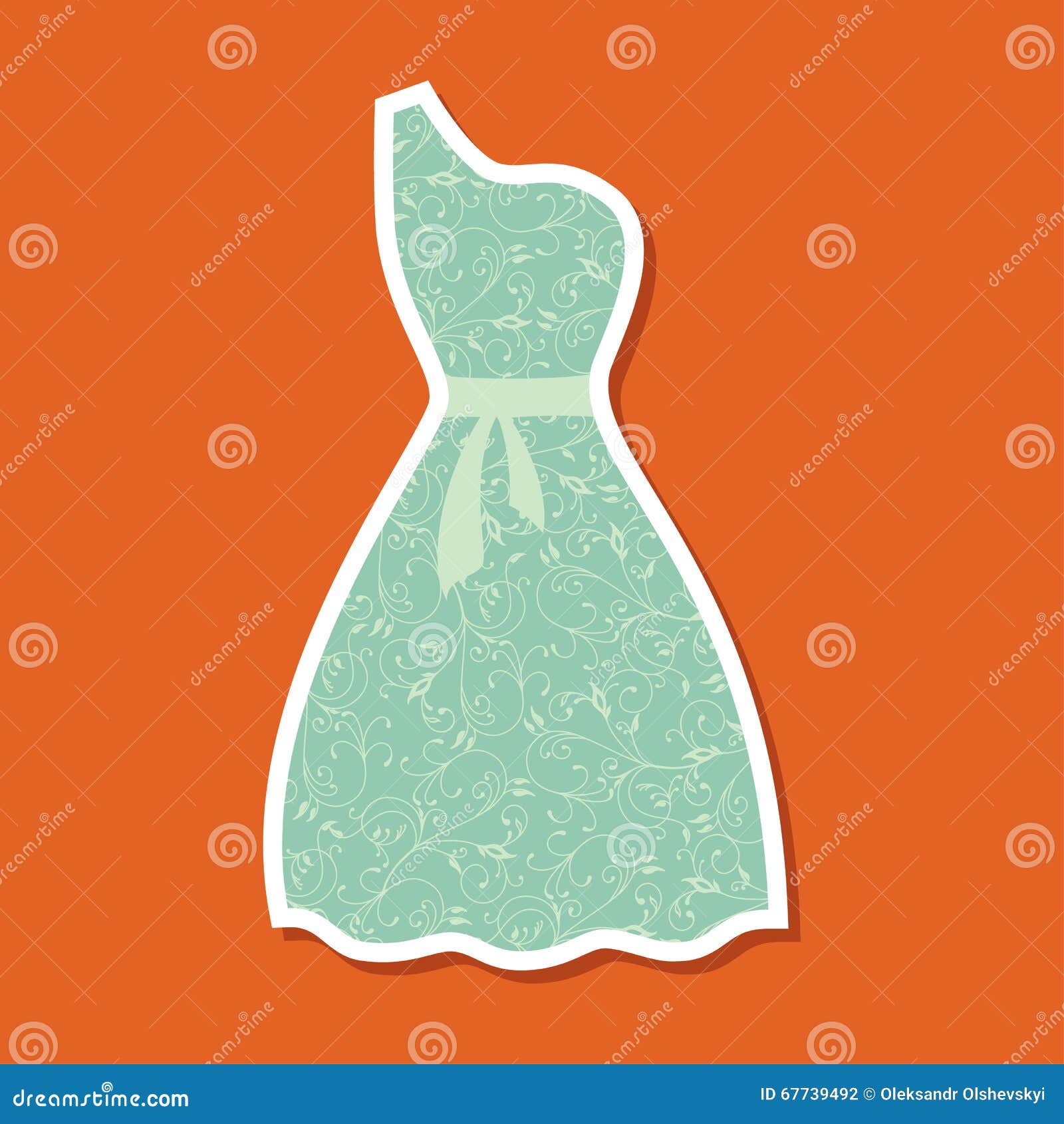Dress Icon with Floral Background Stock Vector - Illustration of ...