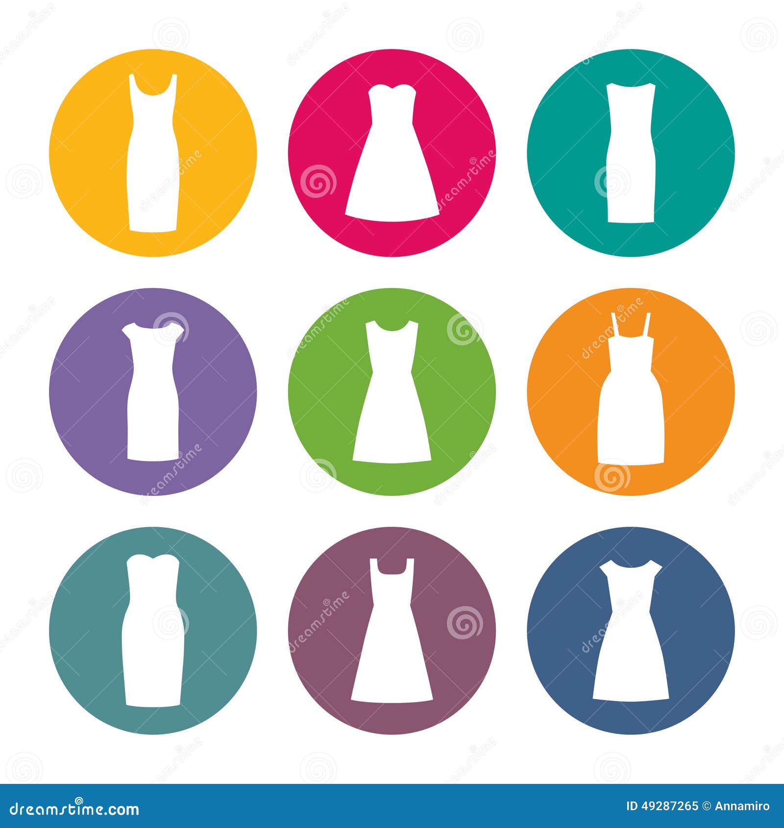 Dress icon set. stock vector. Illustration of clothing - 49287265