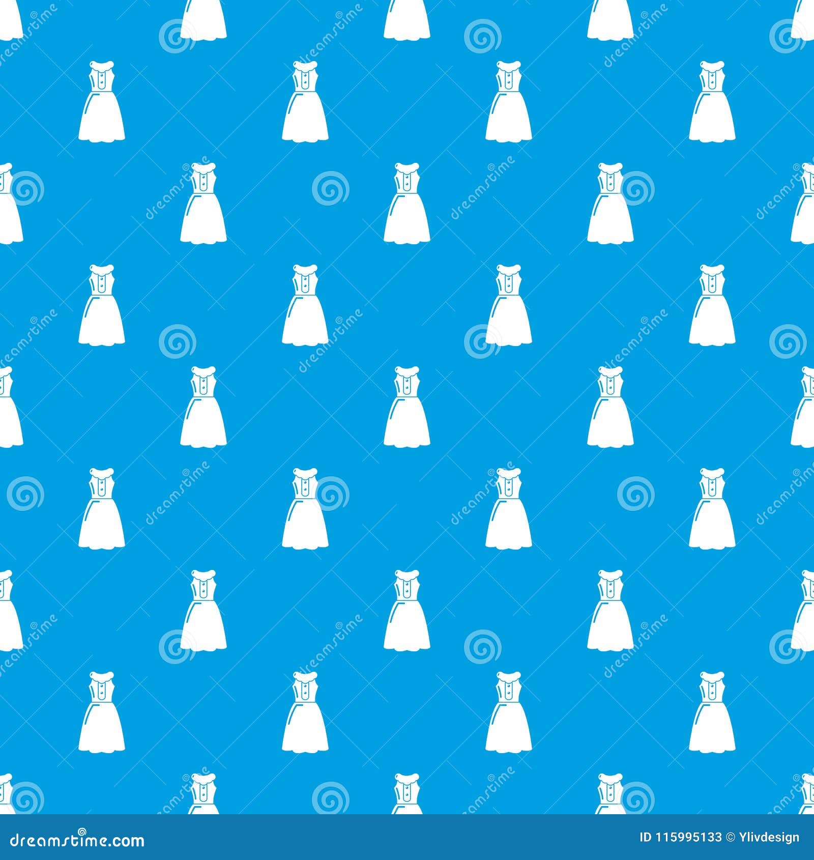 Dress Model Pattern Vector Seamless Blue Stock Vector - Illustration of ...