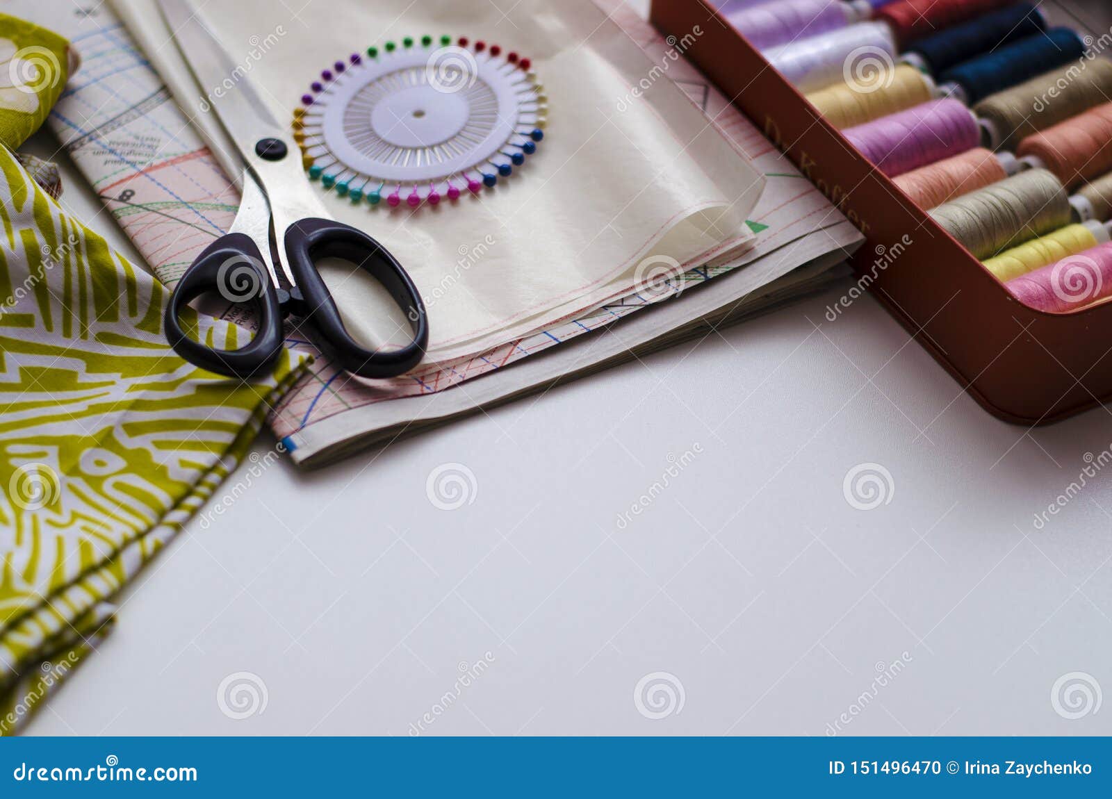 Dress Pattern Preparation Sewing Clothes, Textile Sector Stock Photo ...