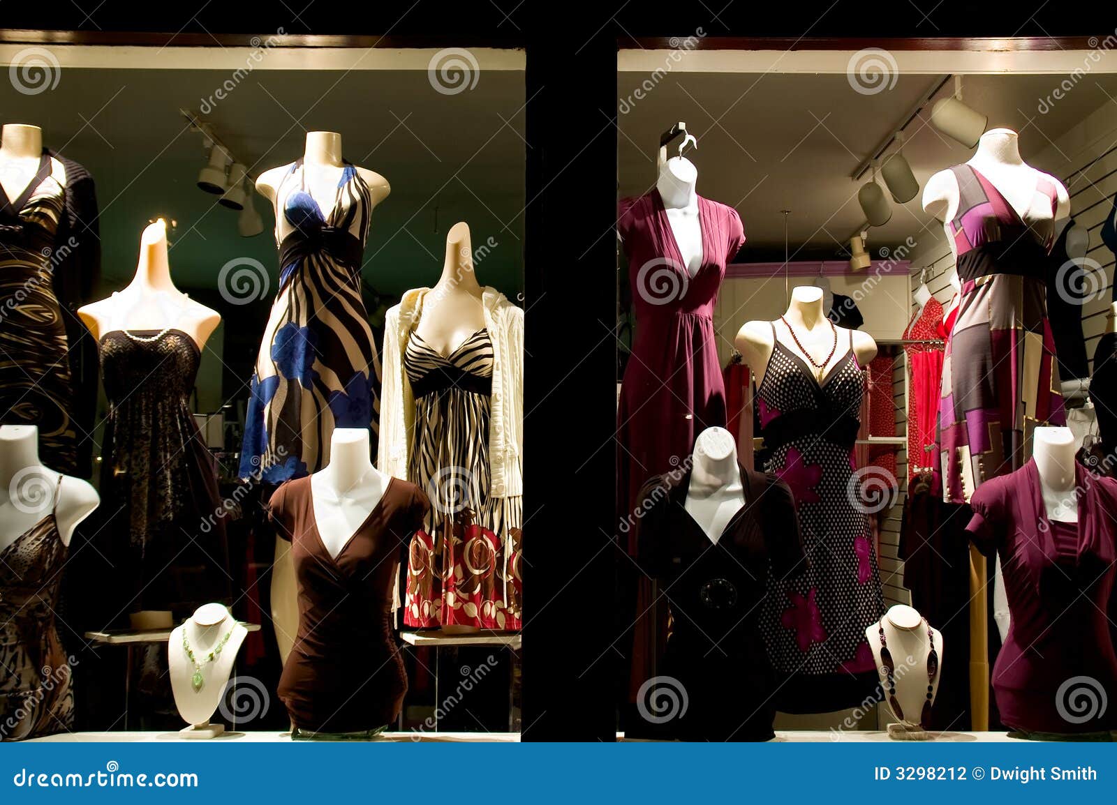 Dress Shop stock photo. Image of lights, store, expensive - 3298212