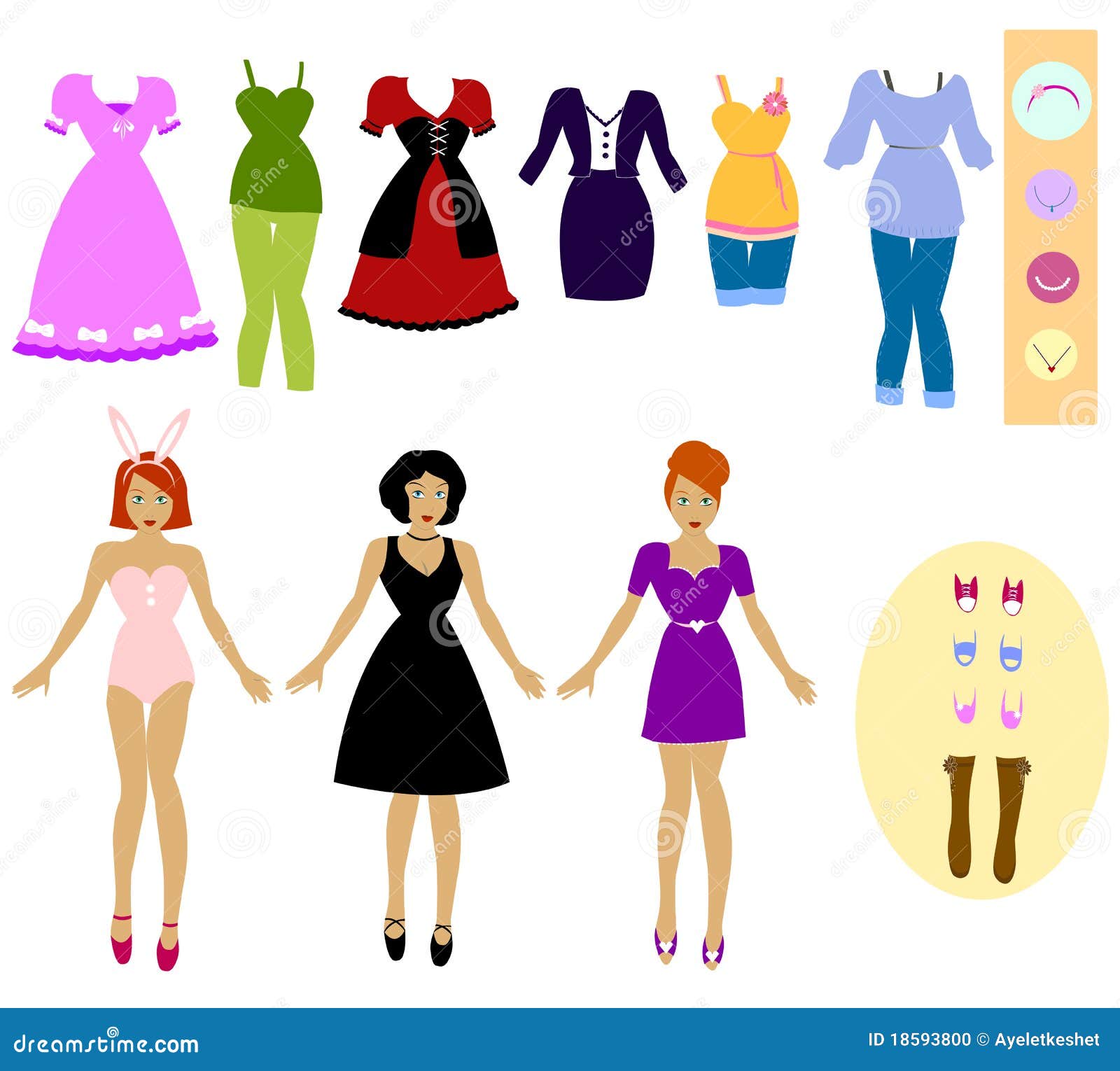 Dress us up! stock vector. Illustration of body, cute - 18593800