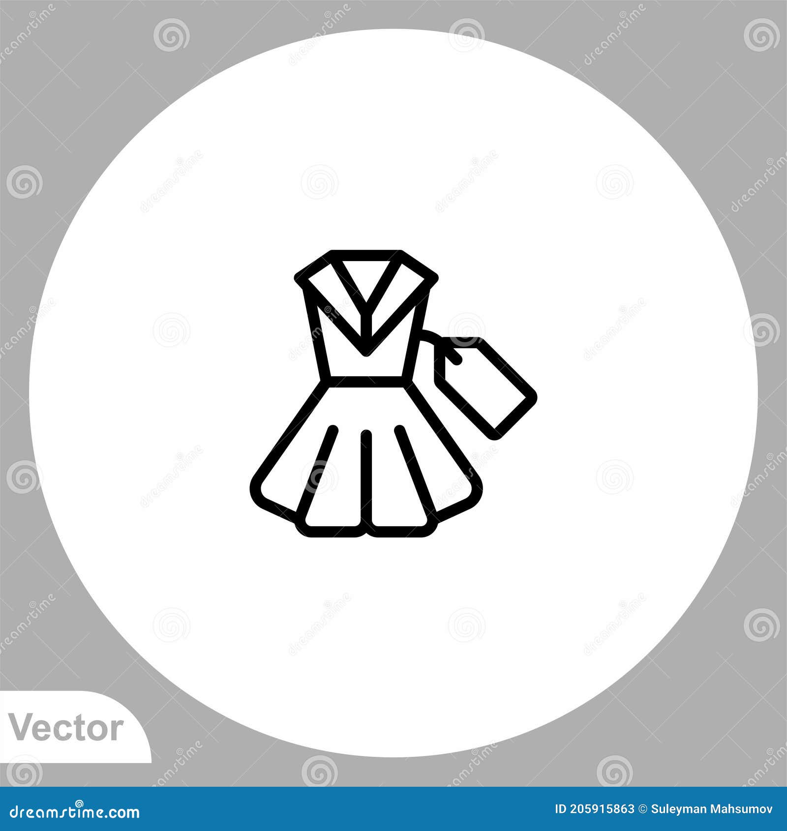 Dress Vector Icon Sign Symbol Stock Vector - Illustration of fashion ...