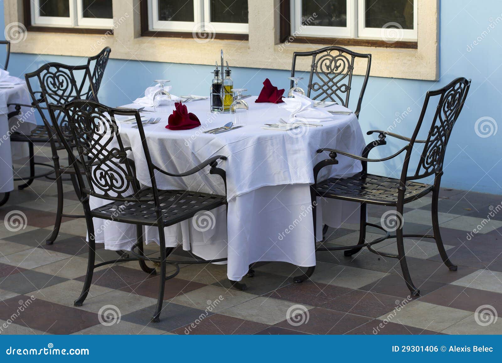 Dressed table stock photo. Image of metal, design, furniture - 29301406
