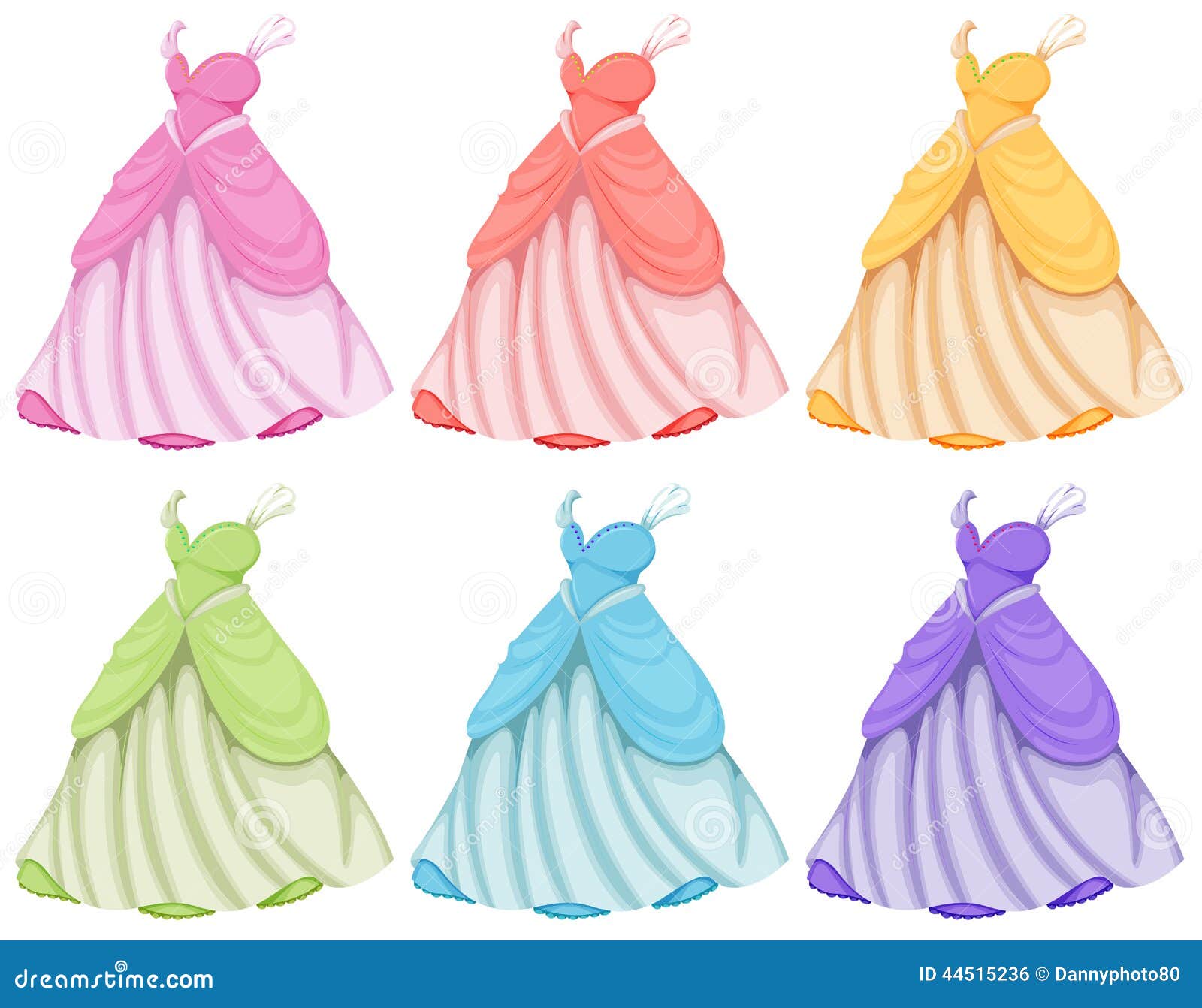 Dresses stock vector. Illustration of orange, drawing - 44515236