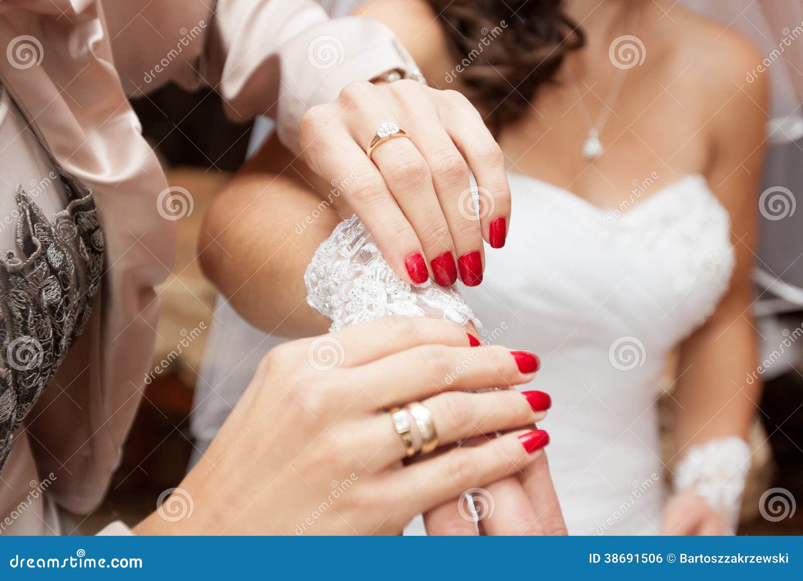 Dressing the Bridal Jewelry Stock Photo - Image of face, dress: 38691506
