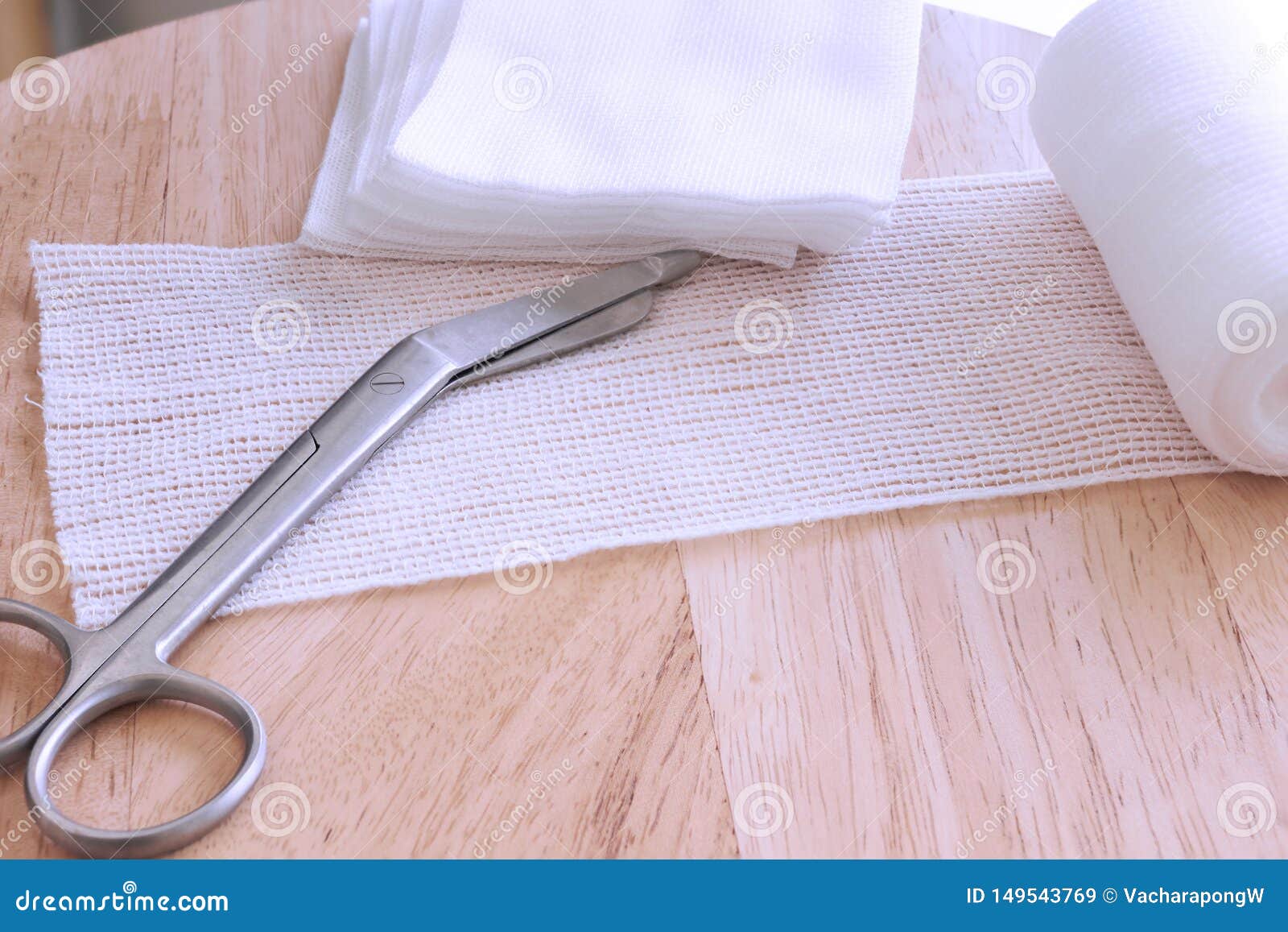 Dressing or Clean Wound Tools Includes Roll Gauze,pile of Gauzes and ...