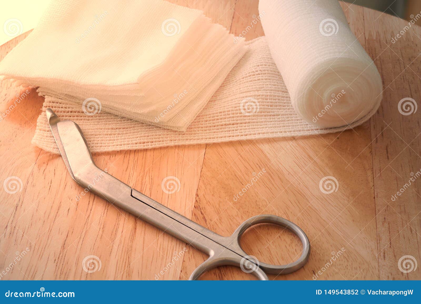Dressing or Clean Wound Tools Includes Roll Gauze,pile of Gauzes and ...