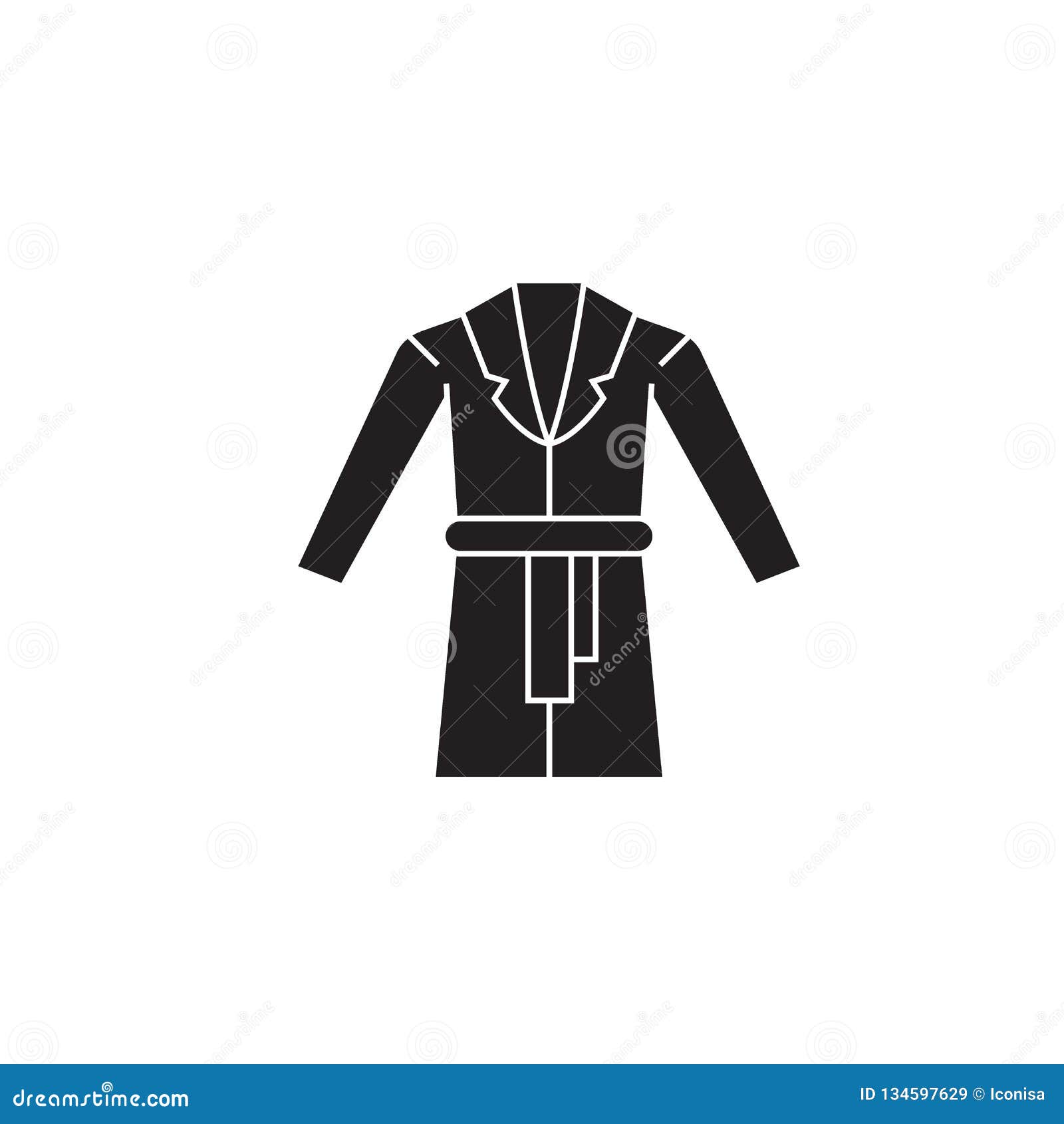 Dressing Gown Black Vector Concept Icon. Dressing Gown Flat ...