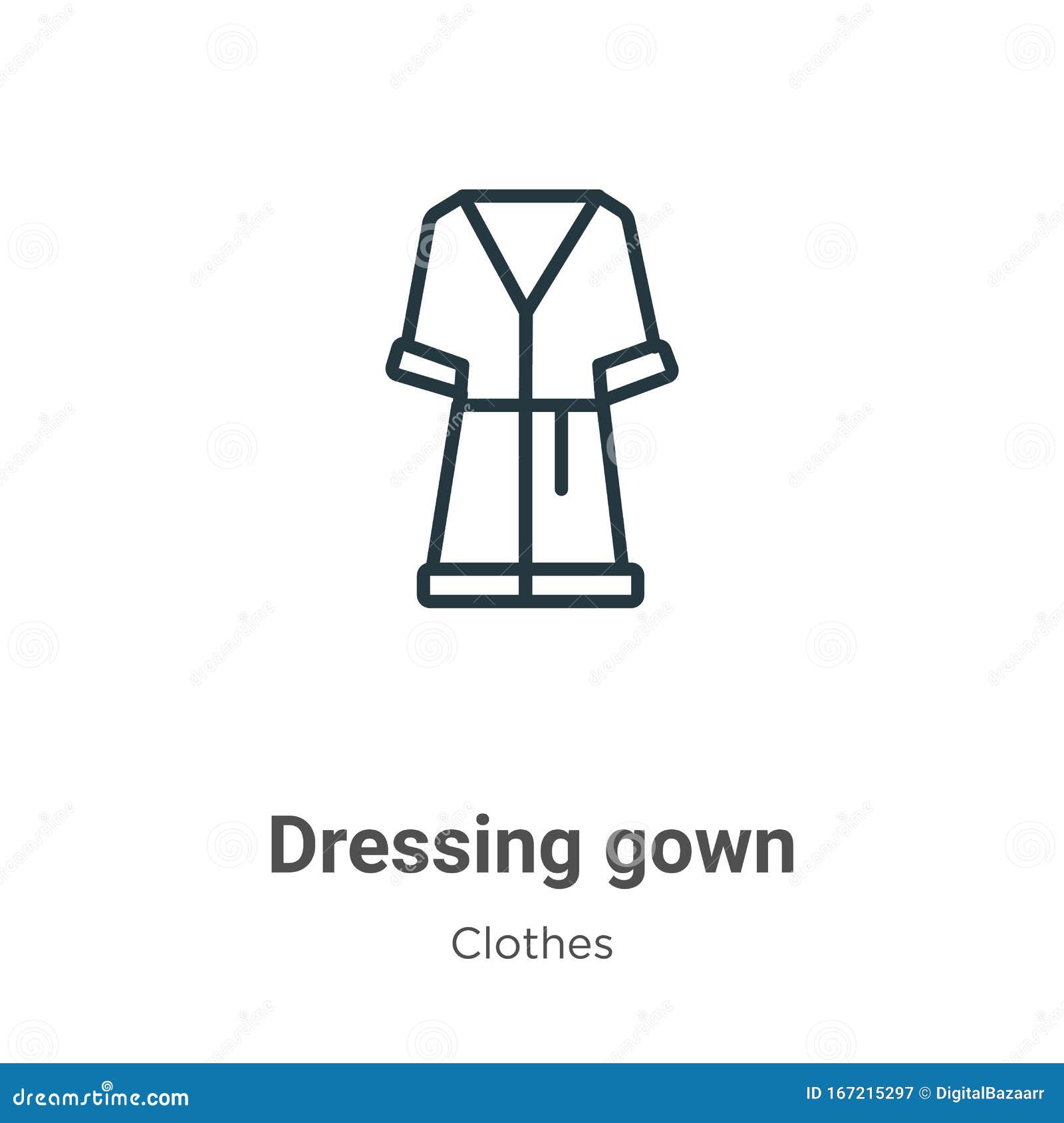 Dressing Gown Outline Vector Icon. Thin Line Black Dressing Gown Icon ...