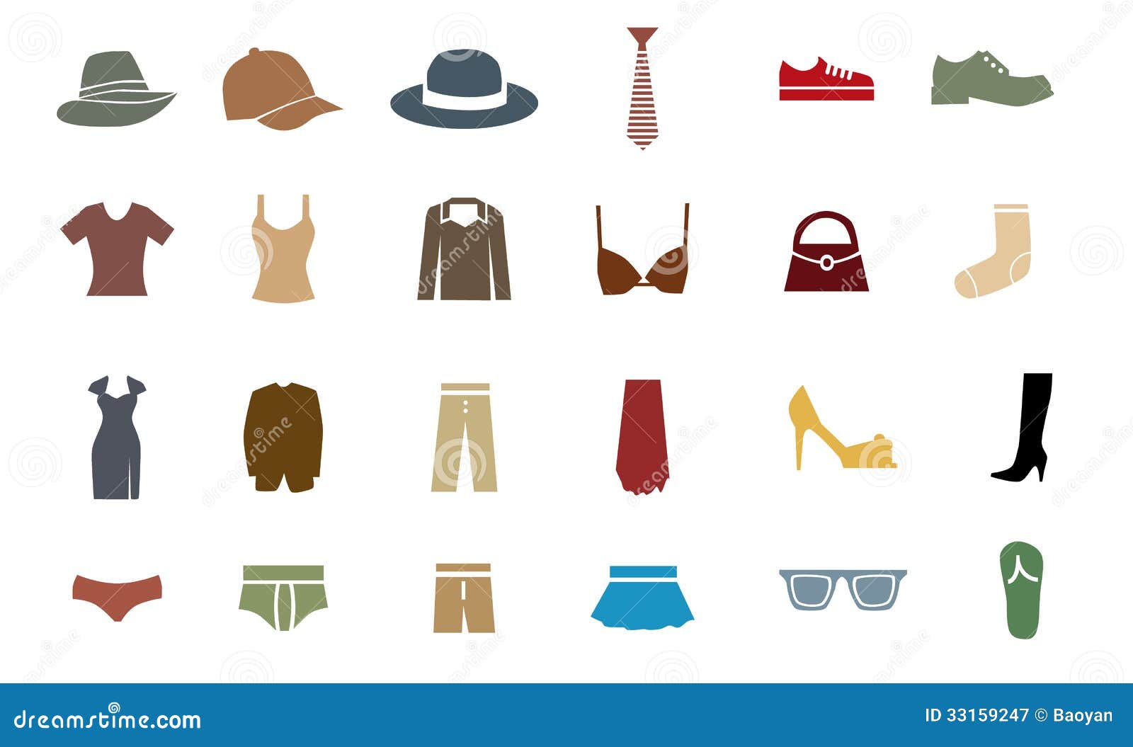 Dressing icons stock vector. Illustration of icon, symbol - 33159247