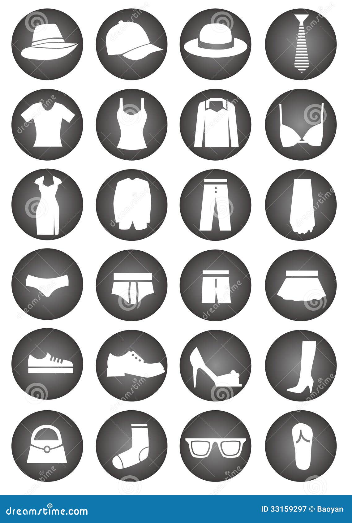 Dressing icons stock vector. Illustration of shoe, suit - 33159297