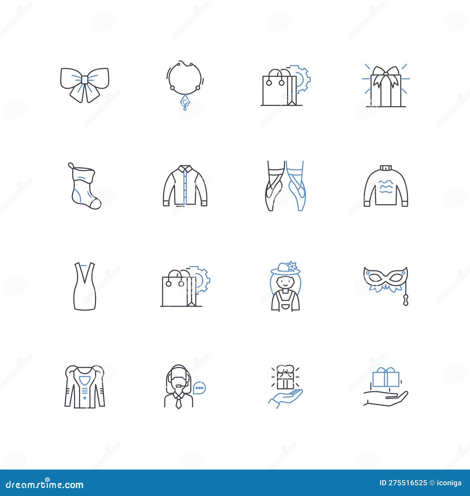 Dressing Line Icons Collection. Style, Fashion, Accessory, Trend ...