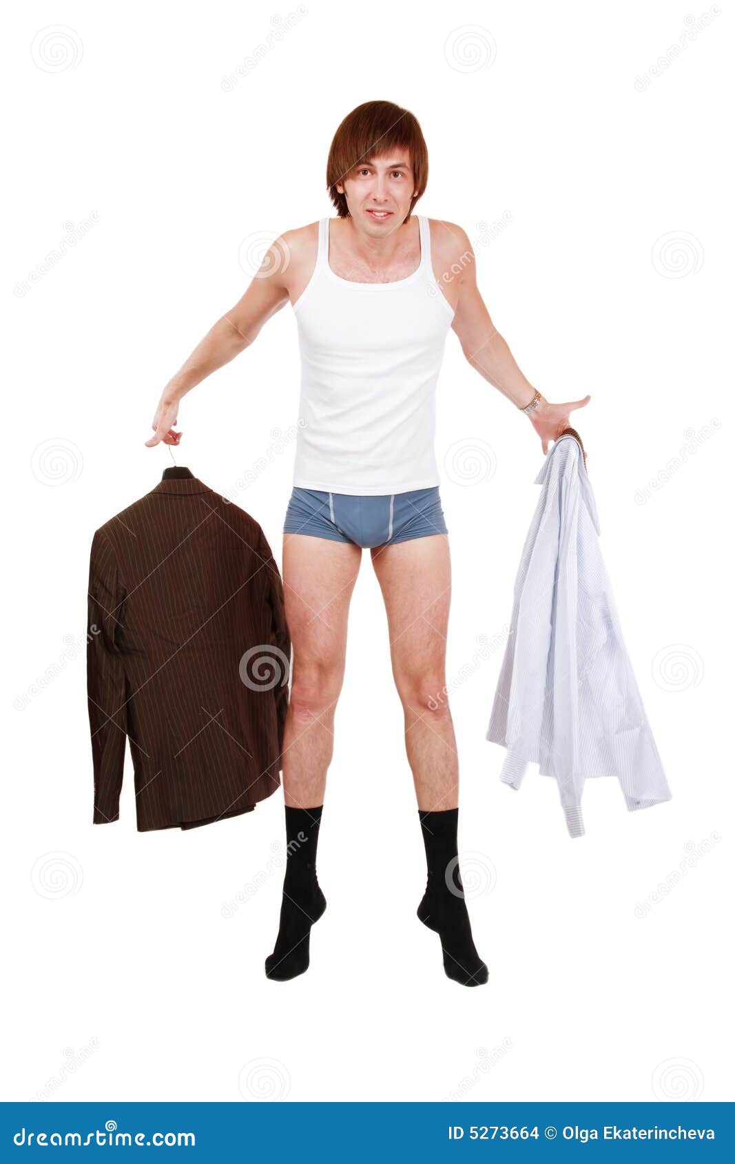 Dressing man stock photo. Image of boxers, shirt, grooming - 5273664