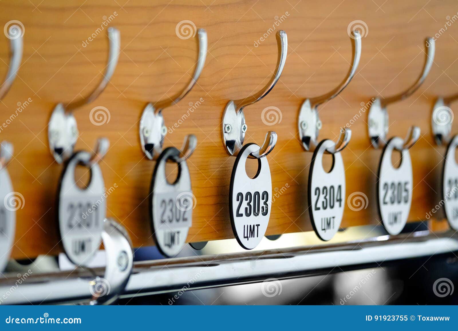 Dressing Number Plates Hang on Hook Stock Image - Image of hall ...