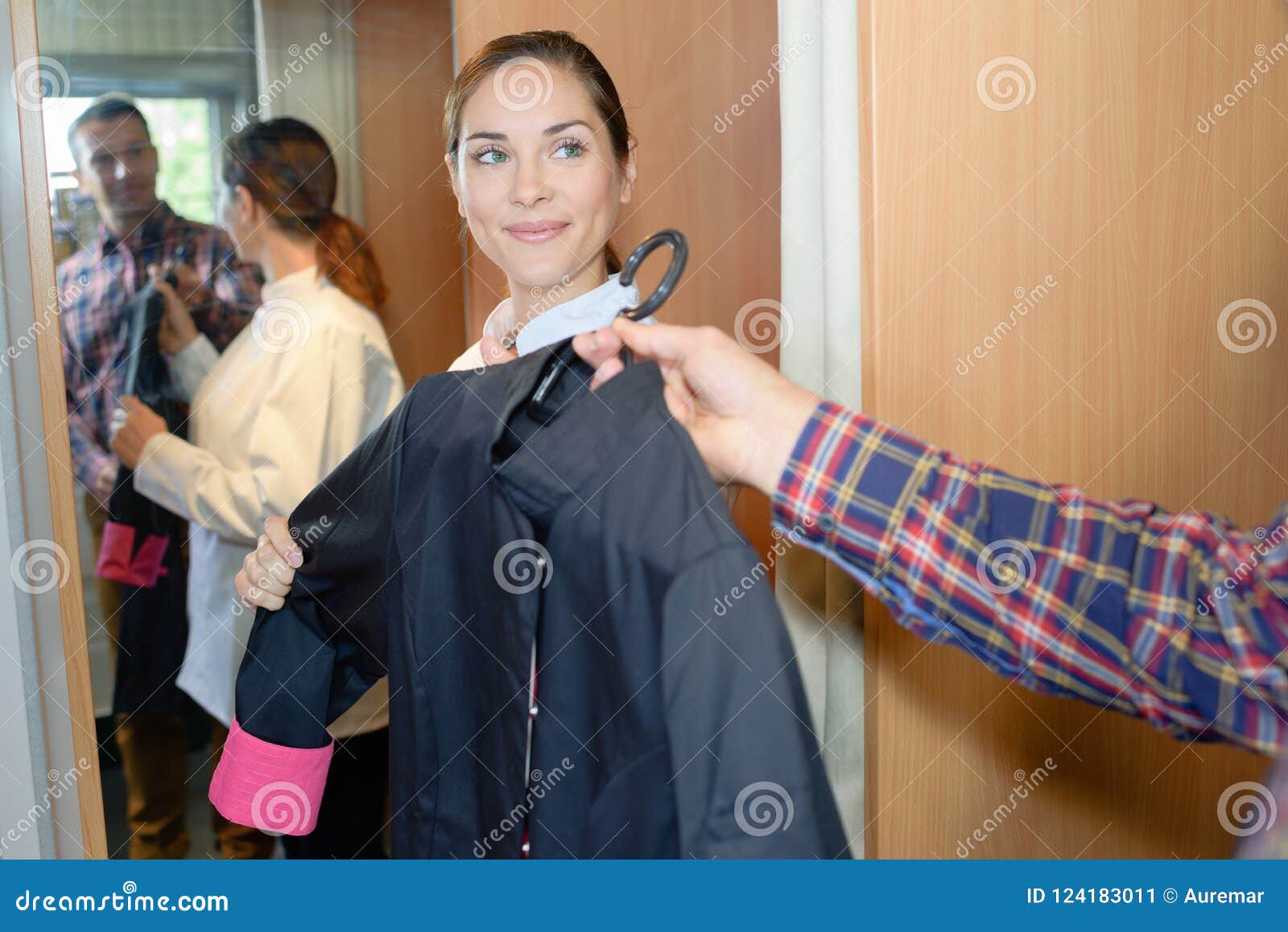 In the dressing room stock image. Image of assistant - 124183011